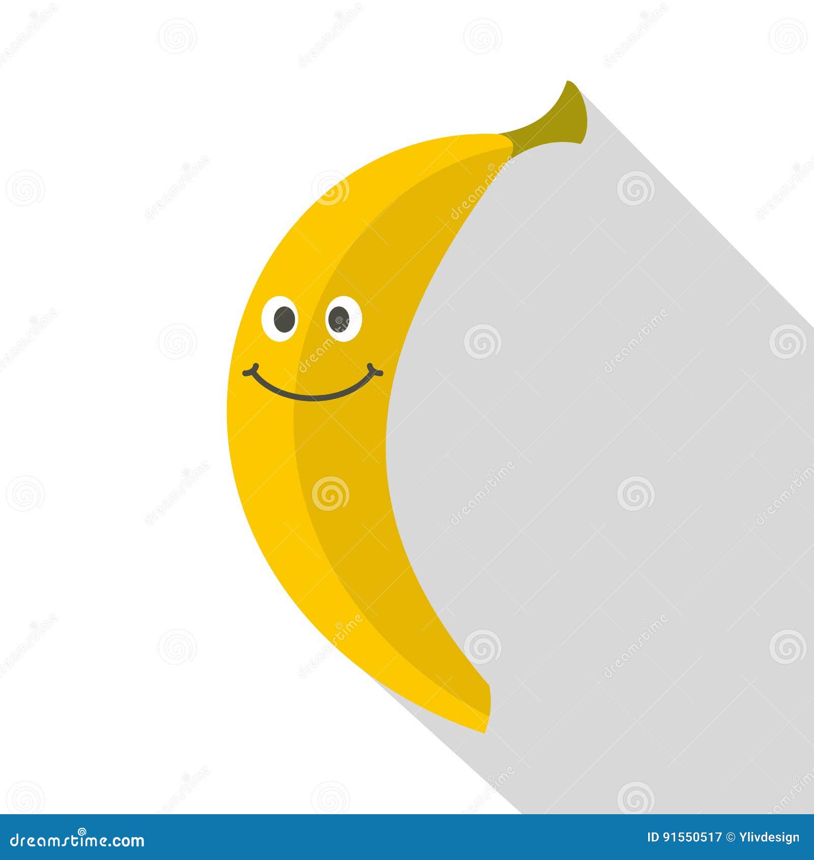 Smiling Banana Icon, Flat Style Stock Vector - Illustration of ...