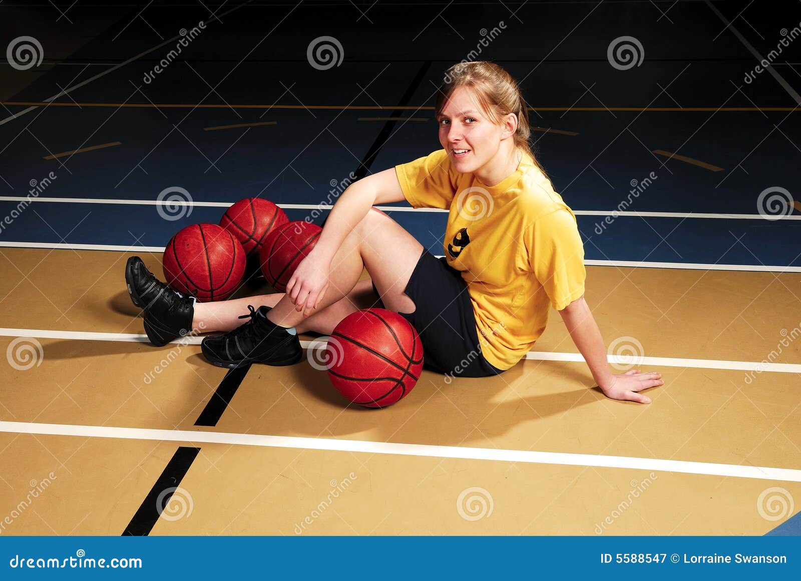 Smiling Basketball Player stock image. Image of teen, gymnasium - 5588547
