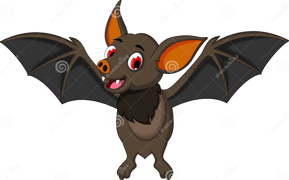 Smiling bat cartoon stock illustration. Illustration of single - 59607312