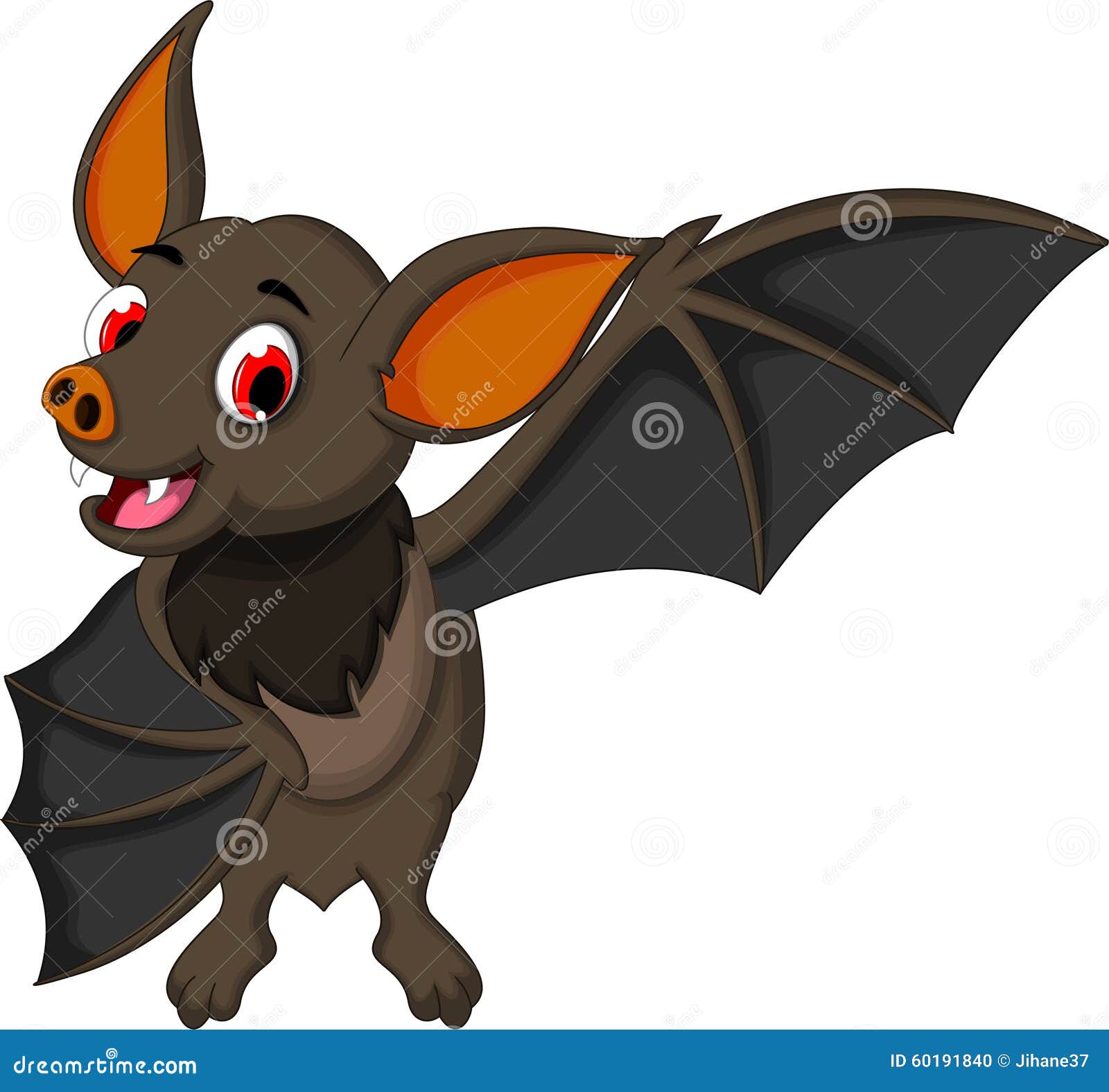 Smiling bat cartoon posing stock illustration. Illustration of spooky ...