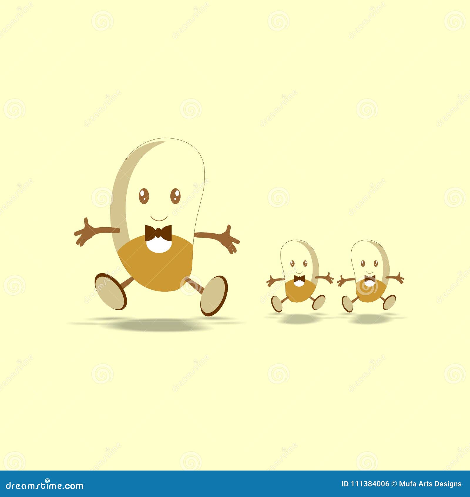 Smiling Beans Character. Cheerful Legume With A Blank Sign Stock ...