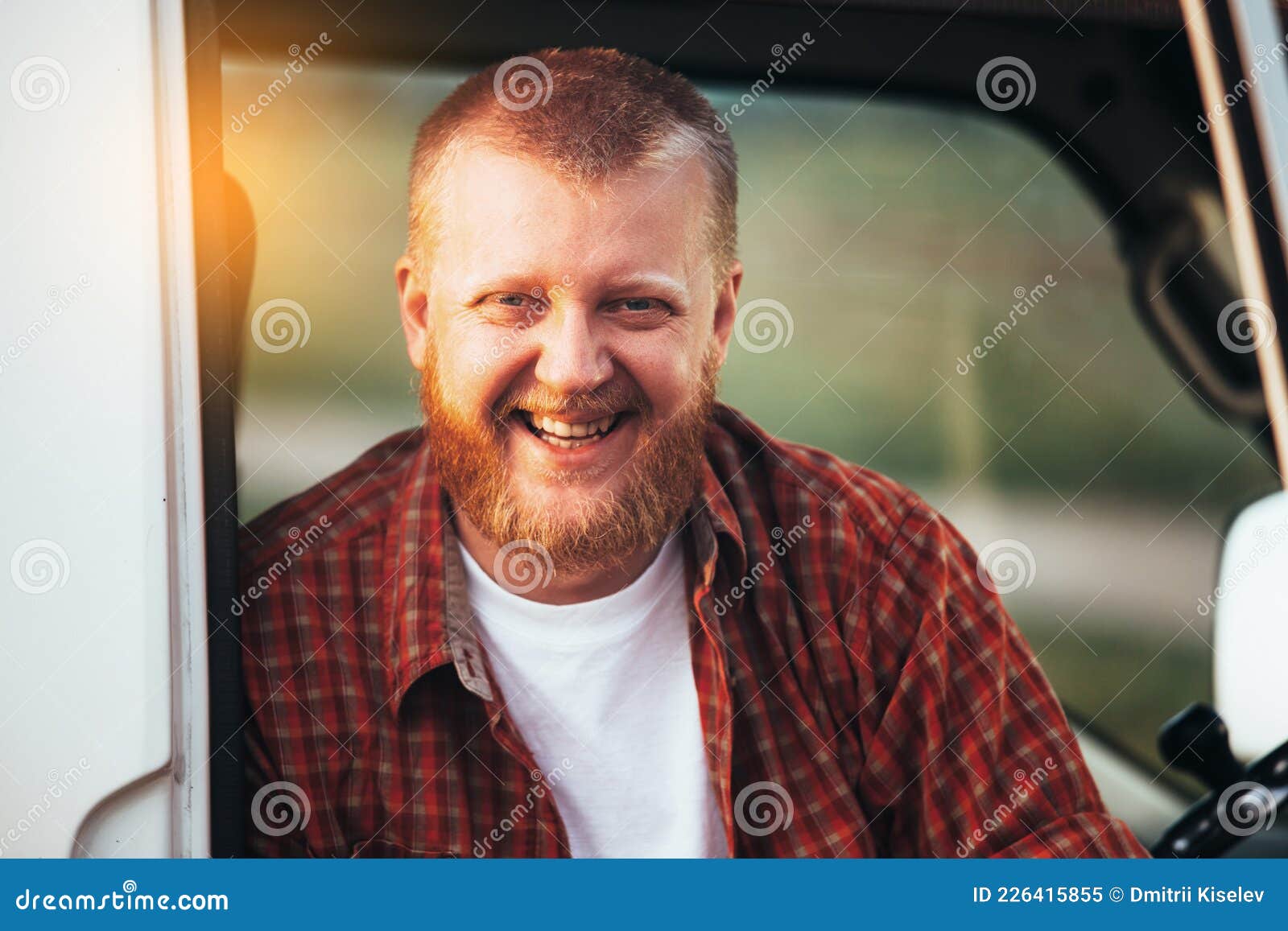 Smiling bearded driver stock image. Image of delivering - 226415855