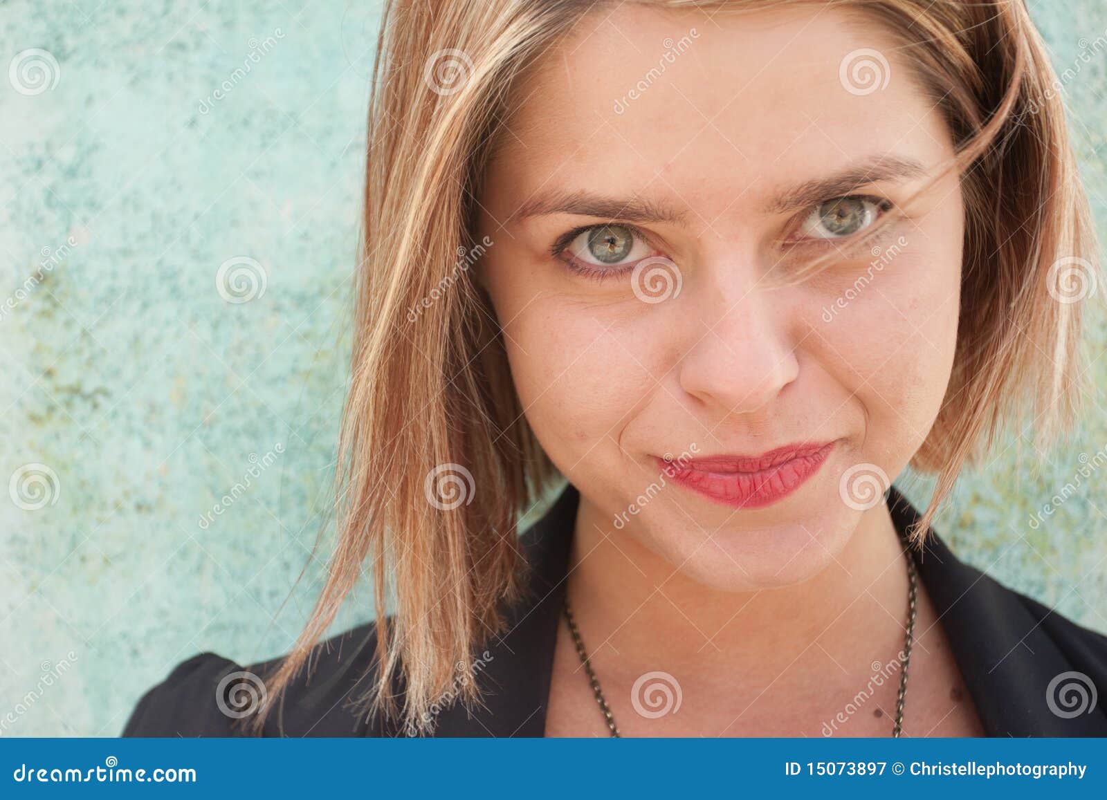 Smiling Beautiful Blonde Woman Staring Stock Image - Image of grinning ...