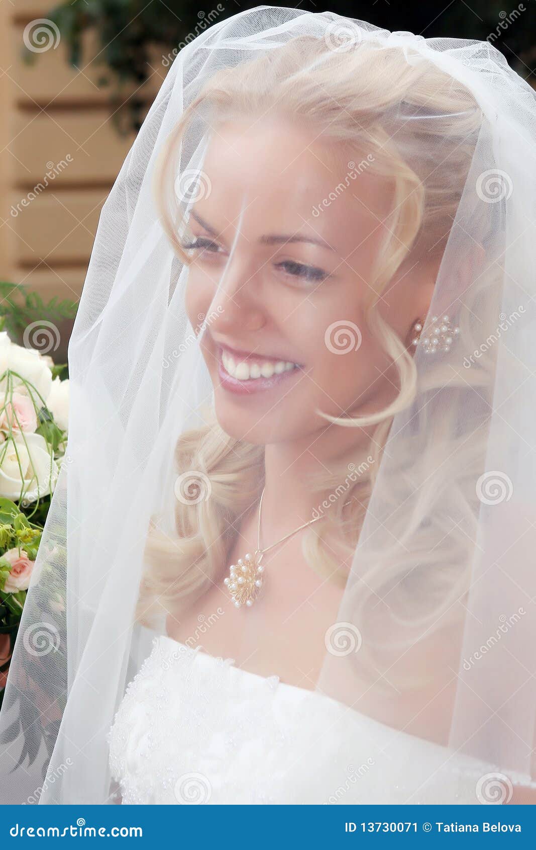 Smiling beautiful bride stock image. Image of marriage - 13730071