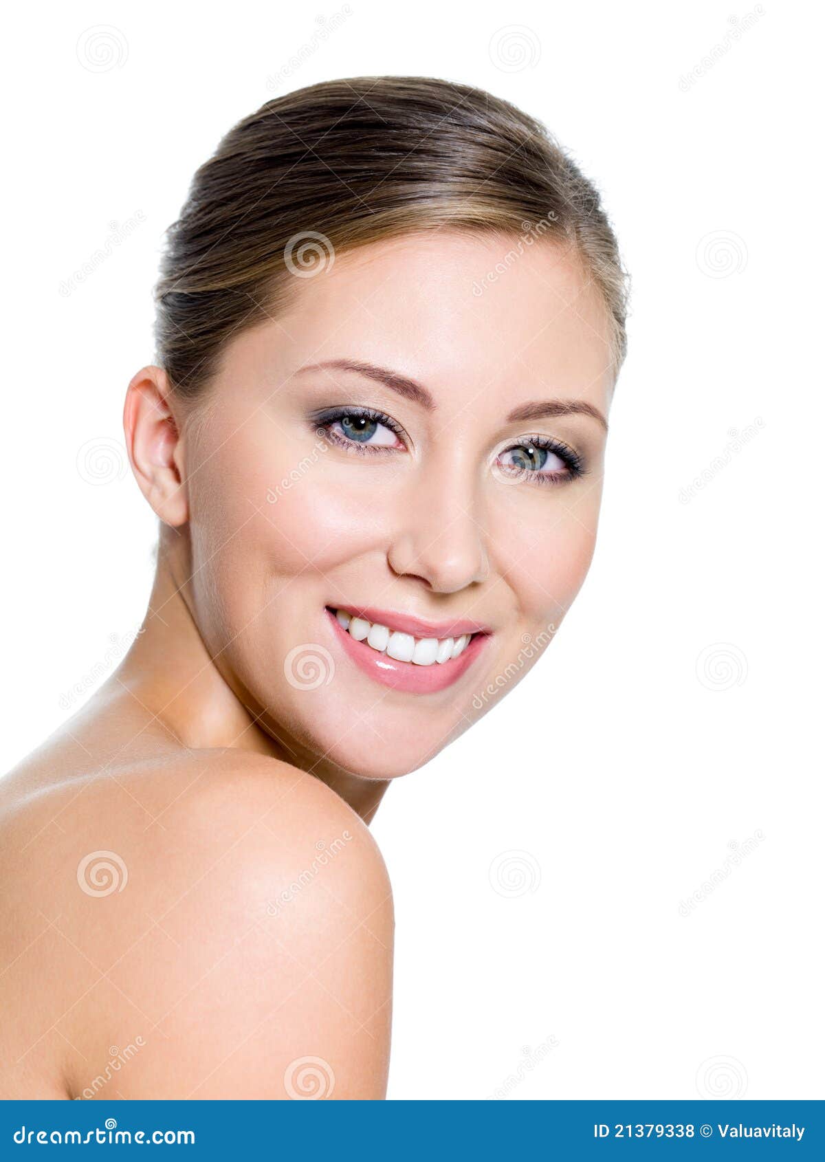 Smiling Beautiful Face of Attractive Woman Stock Photo - Image of skin ...