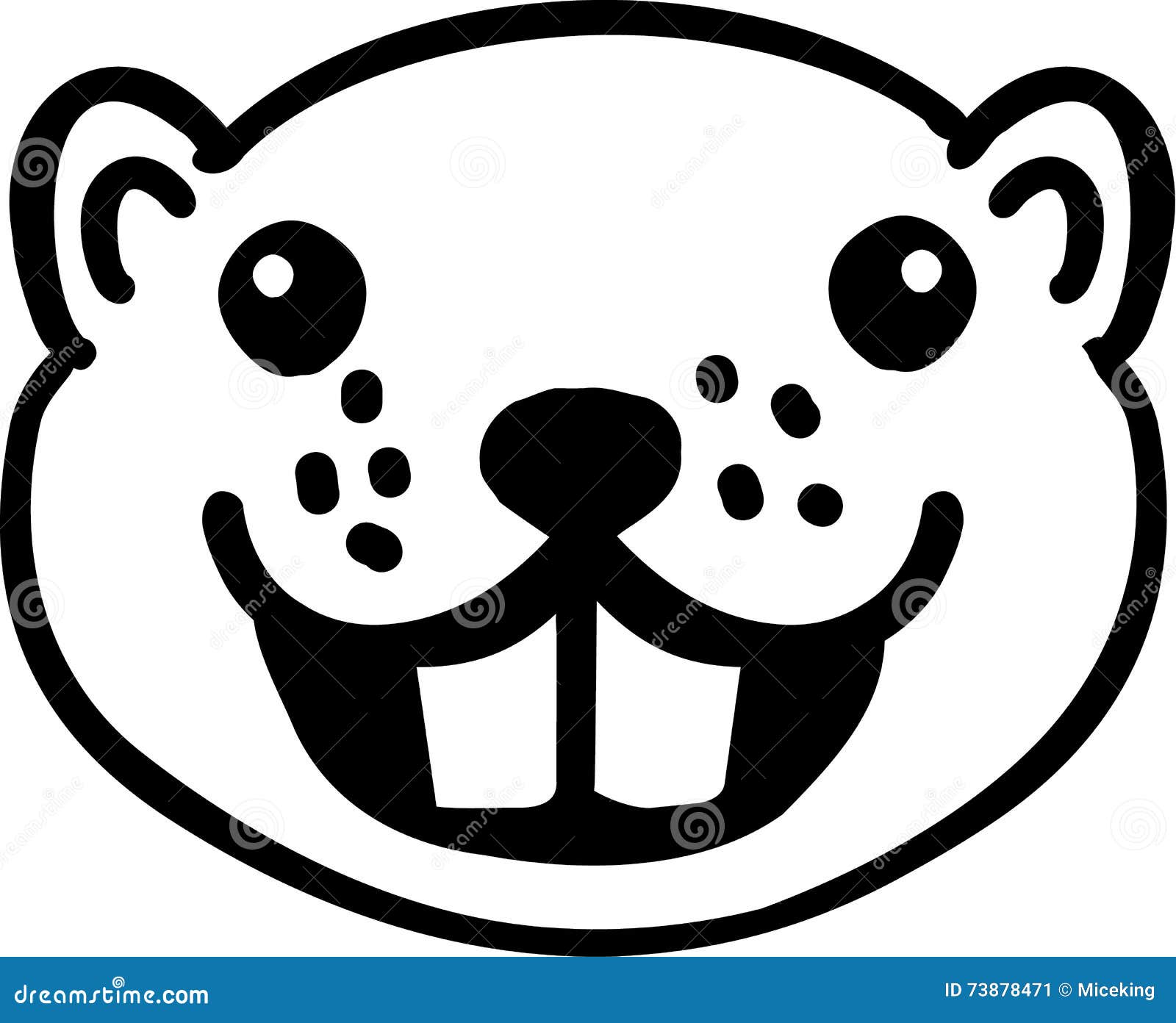 Smiling Beaver Cartoon stock vector. Illustration of brown - 73878471