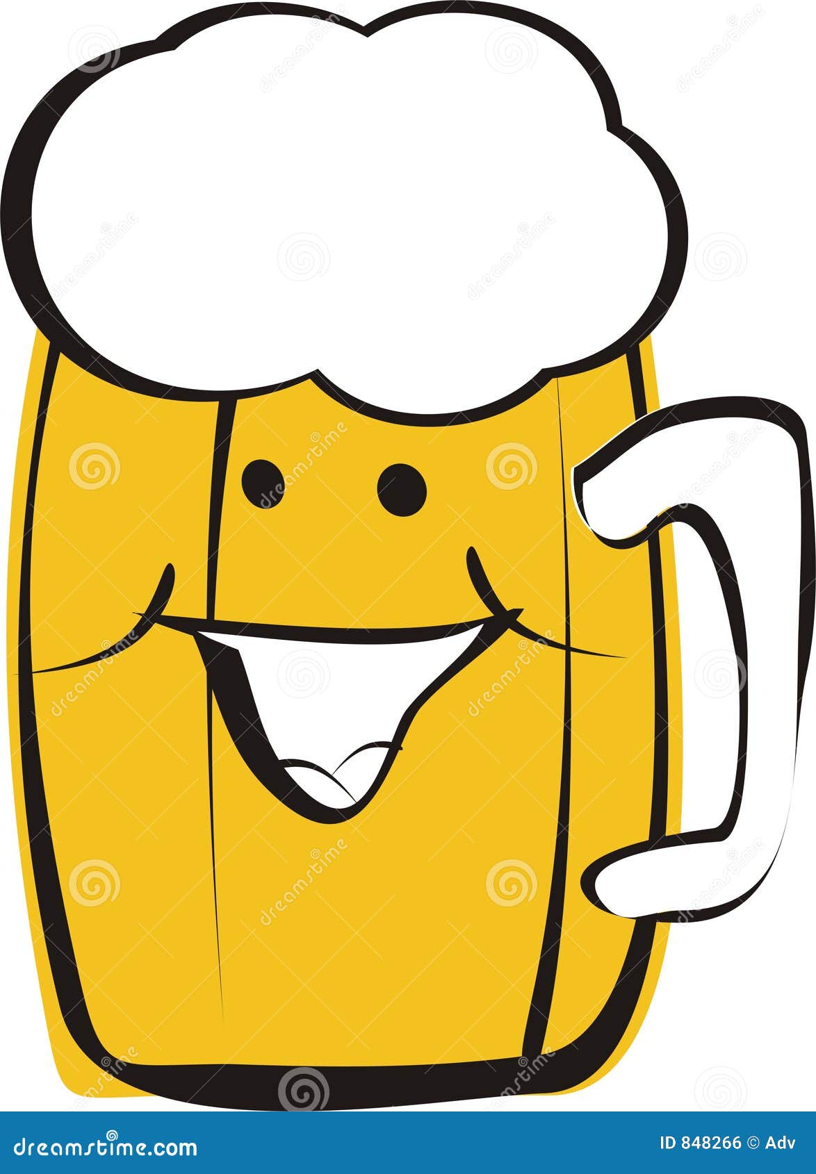 Smiling beer stock illustration. Illustration of glass - 848266