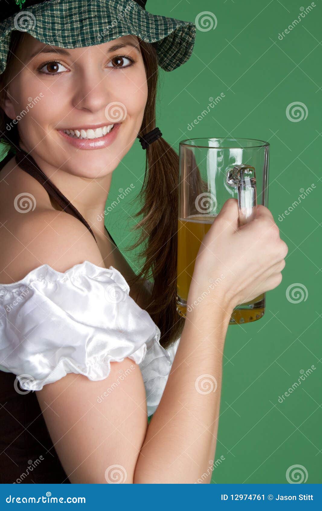 Smiling Beer Girl stock image. Image of people, female - 12974761