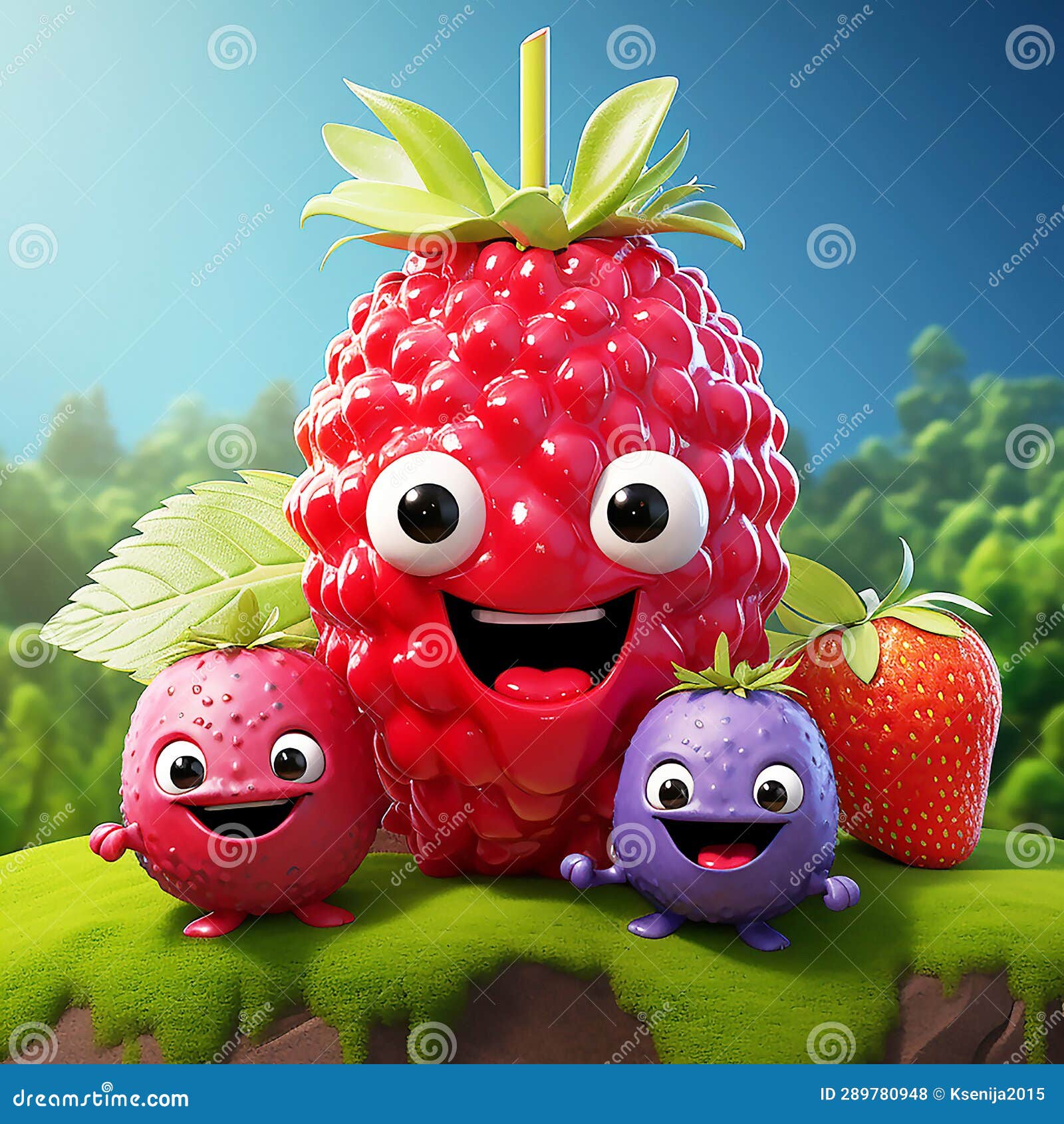 Smiling Berry, Cartoon Style Stock Illustration - Illustration of juicy ...