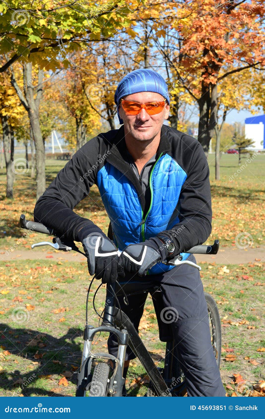 Smiling bicyclist stock image. Image of athlete, real - 45693851