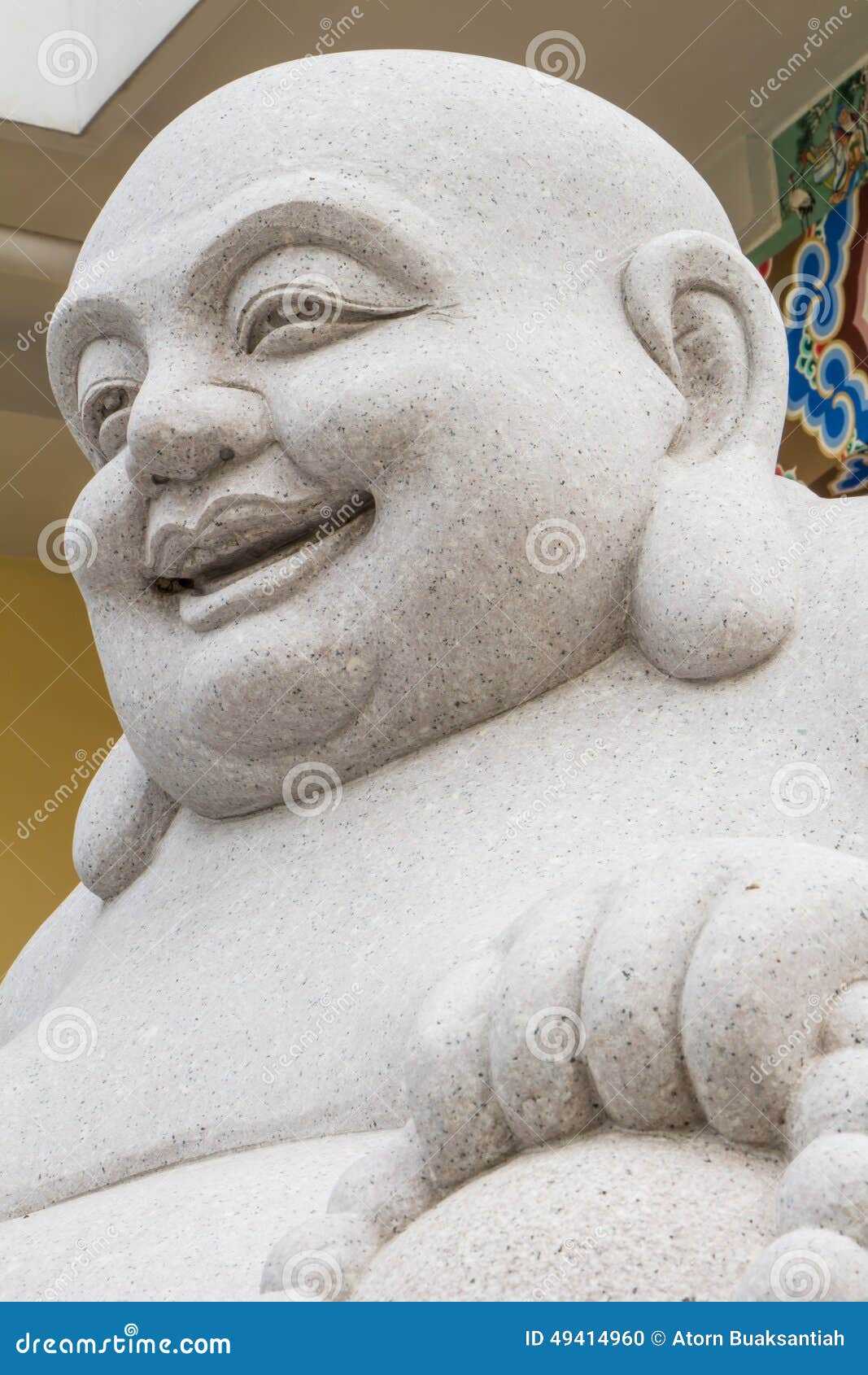 Smiling Big Buddha Statue Isolated Stock Photo - Image of philosophy ...