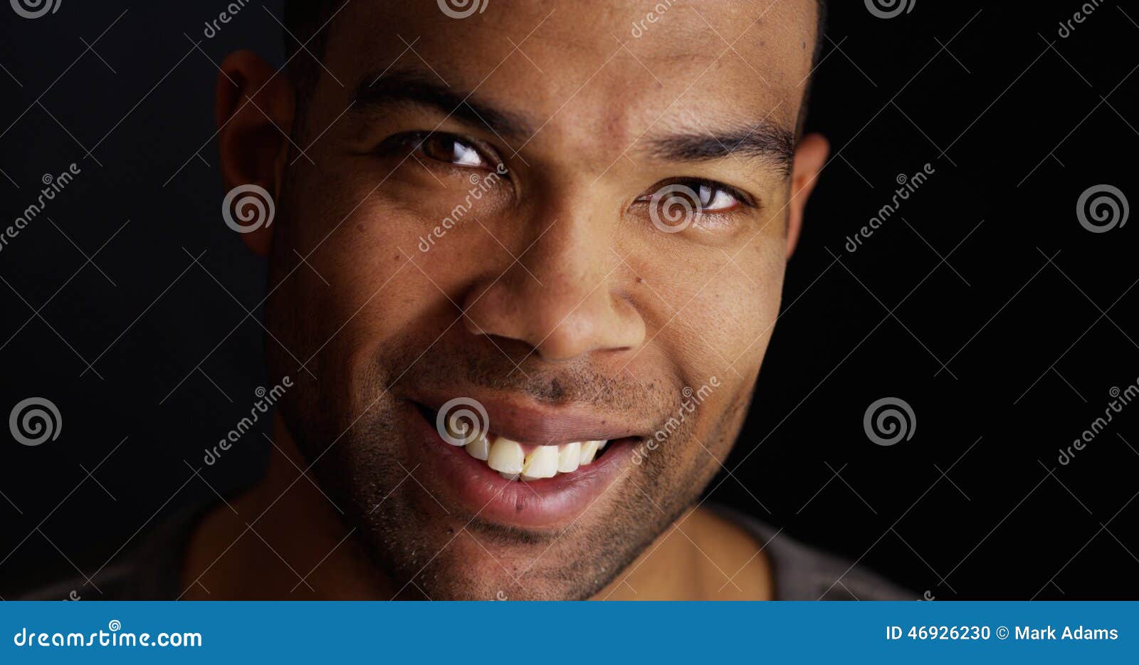 Smiling Black Man Looking at Camera Stock Photo - Image of handsome ...