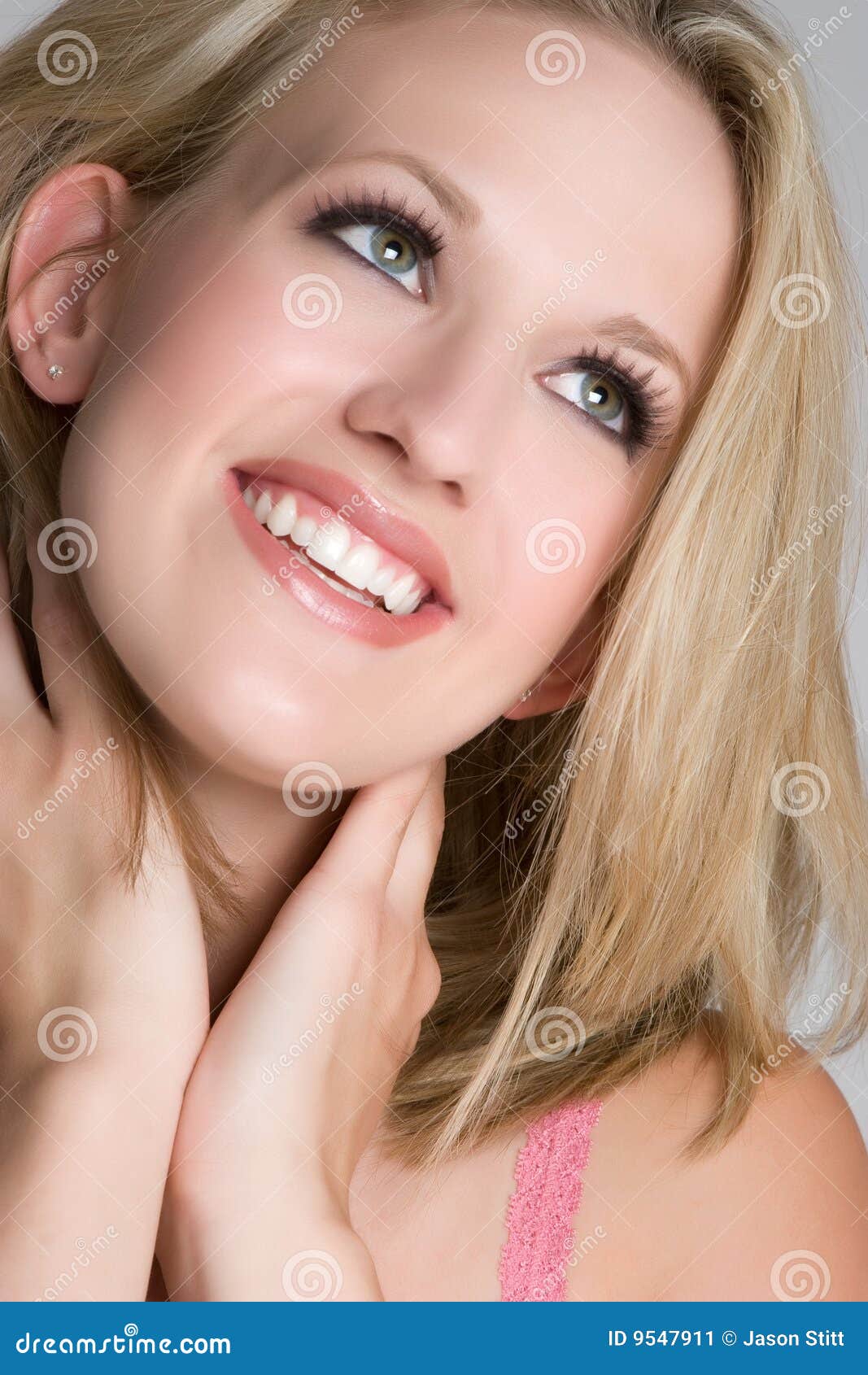 Smiling Blond stock image. Image of caucasian, girl, lips - 9547911