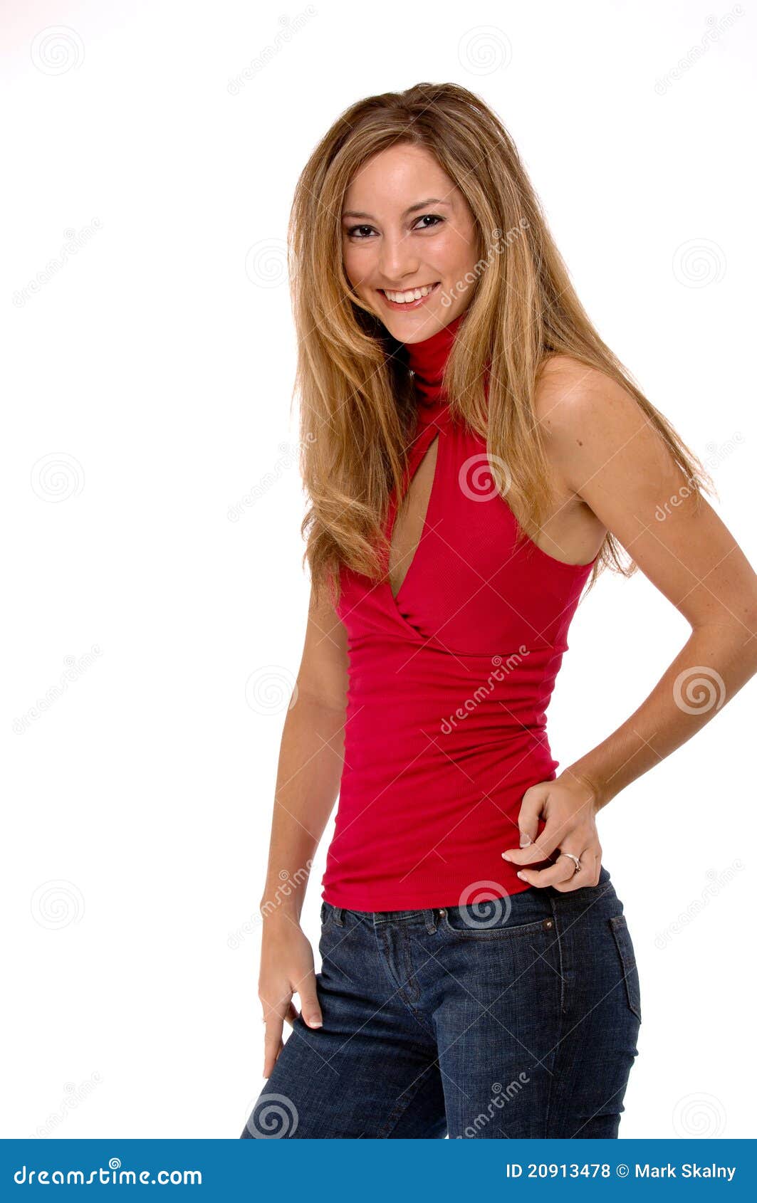 Smiling Blond Beauty Isolated on White Stock Photo - Image of shot ...