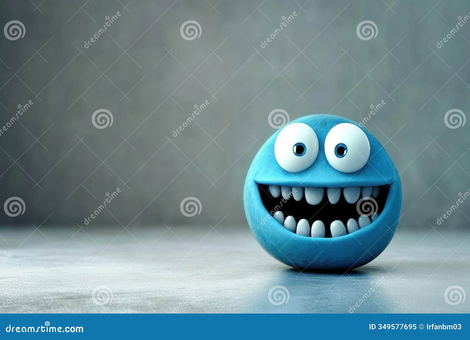 Smiling Blue Creature with Big Teeth - Funny 3D Animation Stock ...