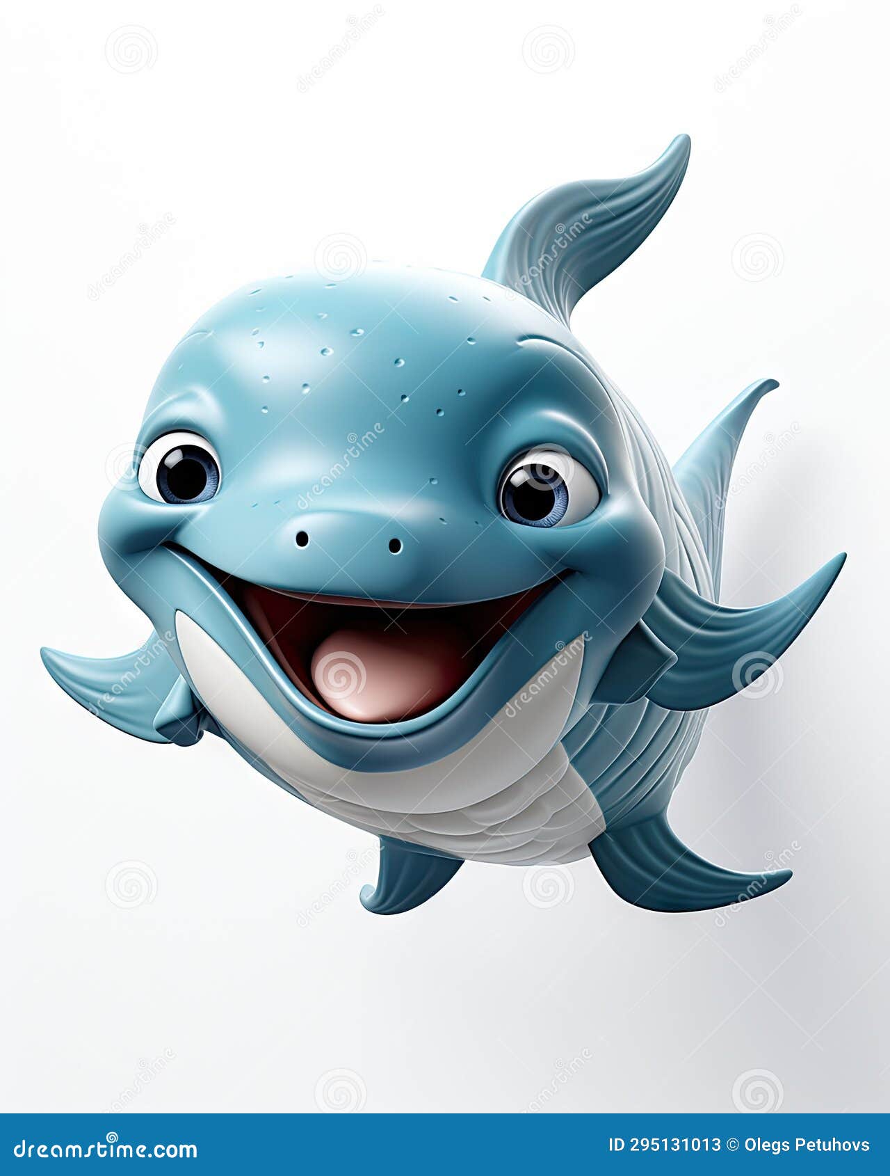 A Smiling Blue Fish with a Big Smile on it S Face. Generative Ai Stock ...