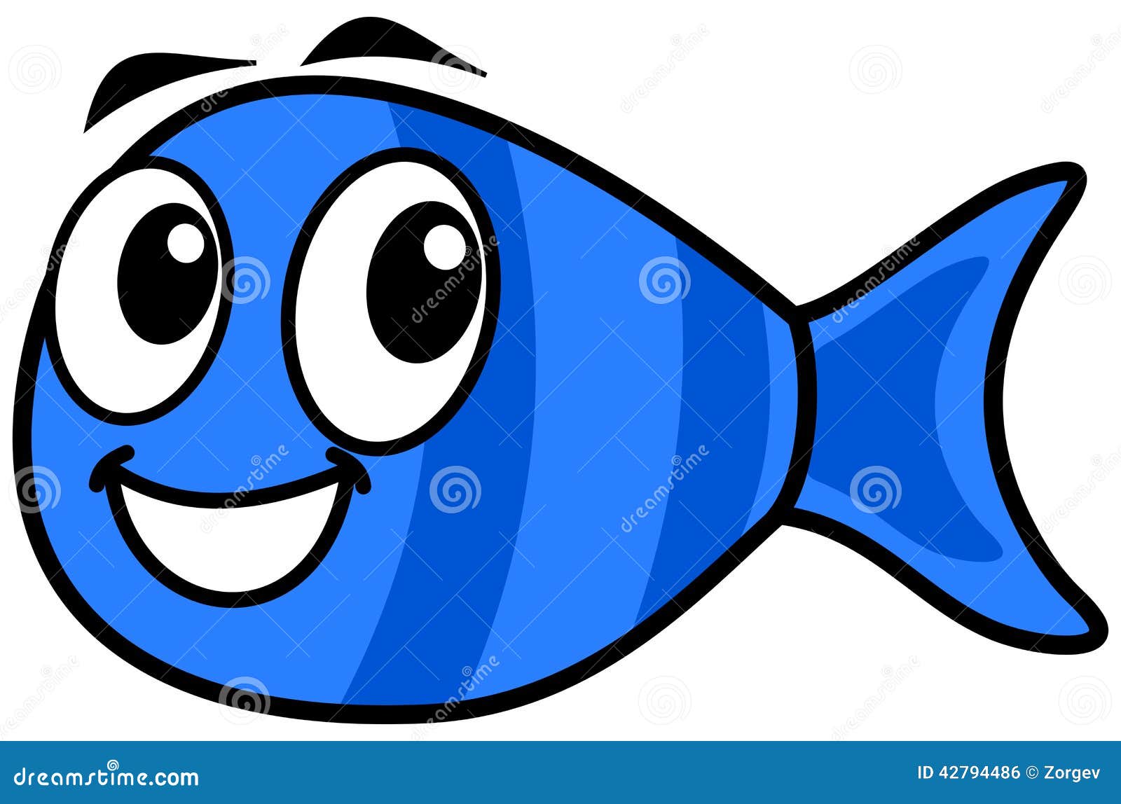 A smiling blue fish stock illustration. Illustration of cheerful - 42794486