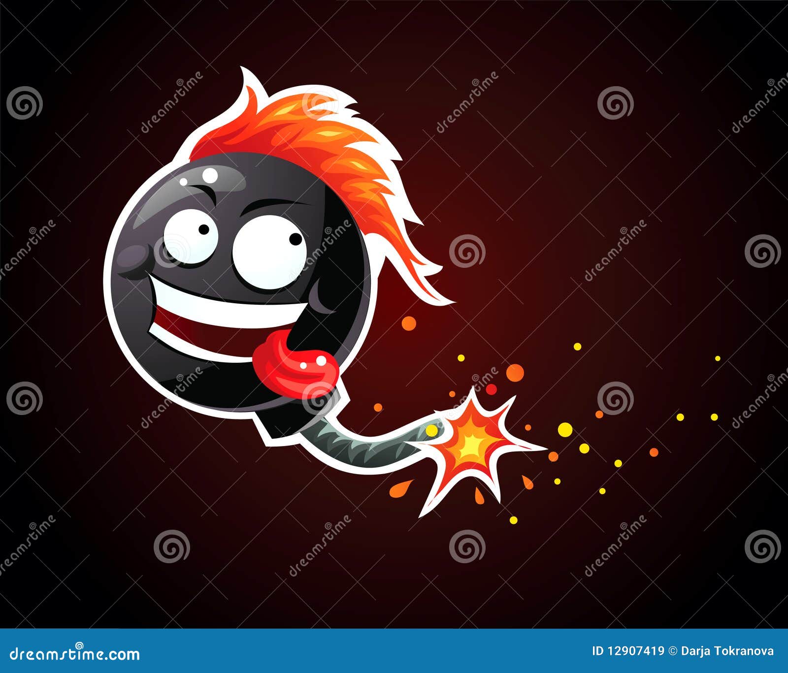 Smiling bomb stock illustration. Illustration of happy - 12907419