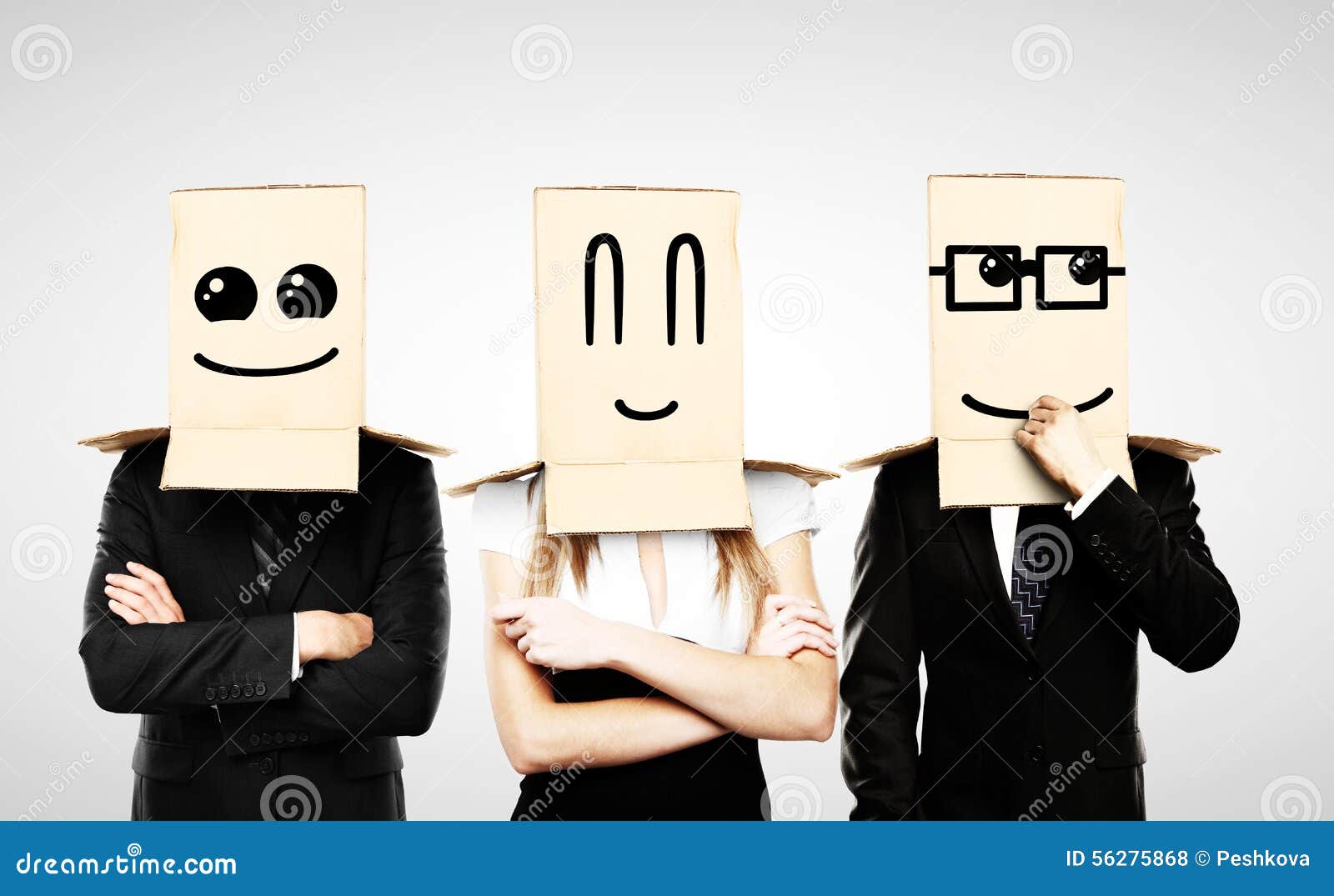 Smiling box on head stock photo. Image of career, girl - 56275868
