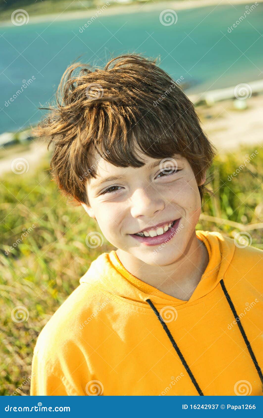 The smiling boy stock image. Image of teenager, grass - 16242937