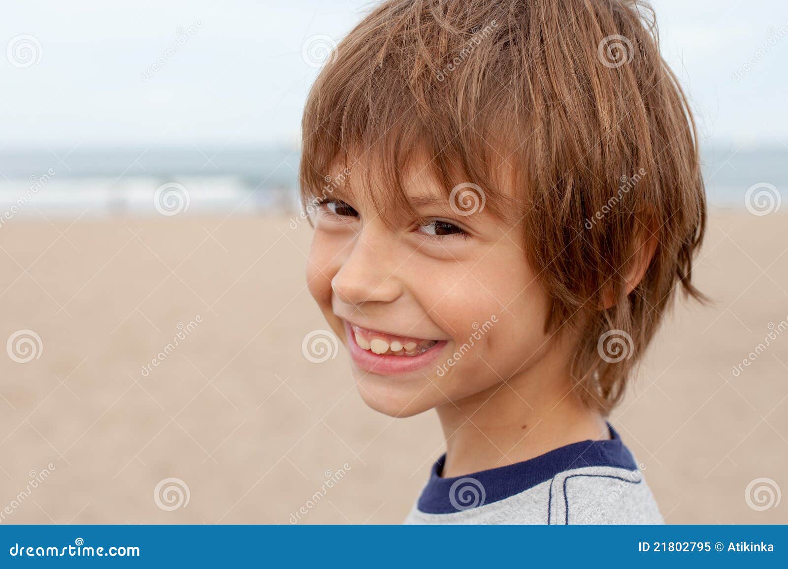 Smiling boy stock image. Image of outdoors, kids, beach - 21802795