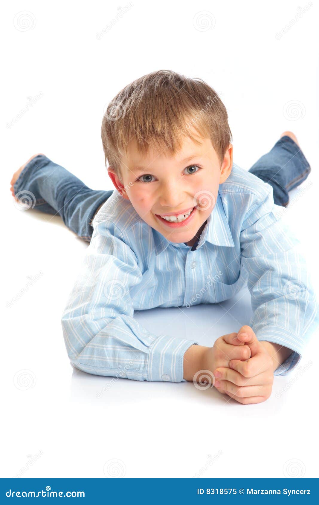 Smiling boy stock image. Image of prone, smiles, relaxed - 8318575