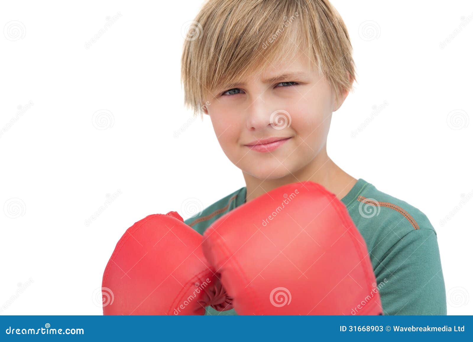 Smiling Boy with Boxing Gloves Stock Image - Image of clogging ...