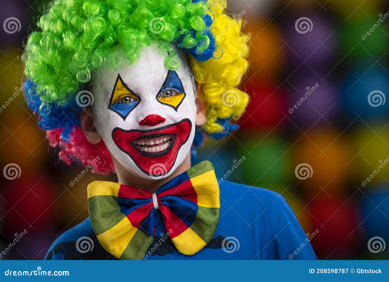 Smiling boy clown stock image. Image of happy, colours - 208598787