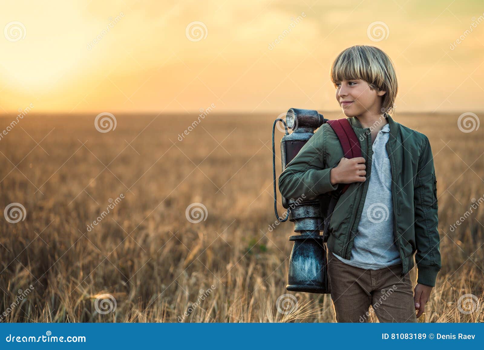 Smiling boy in a field stock image. Image of blond, growth - 81083189