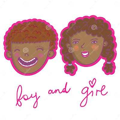 Smiling boy and girl stock illustration. Illustration of people - 9497534