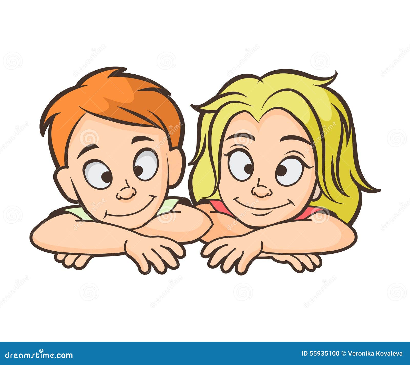 Smiling boy and girl stock vector. Illustration of isolated - 55935100