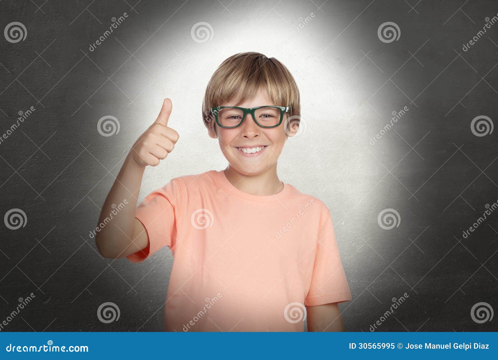 Smiling Boy with Glasses Saying Ok Stock Image - Image of nice, looking ...