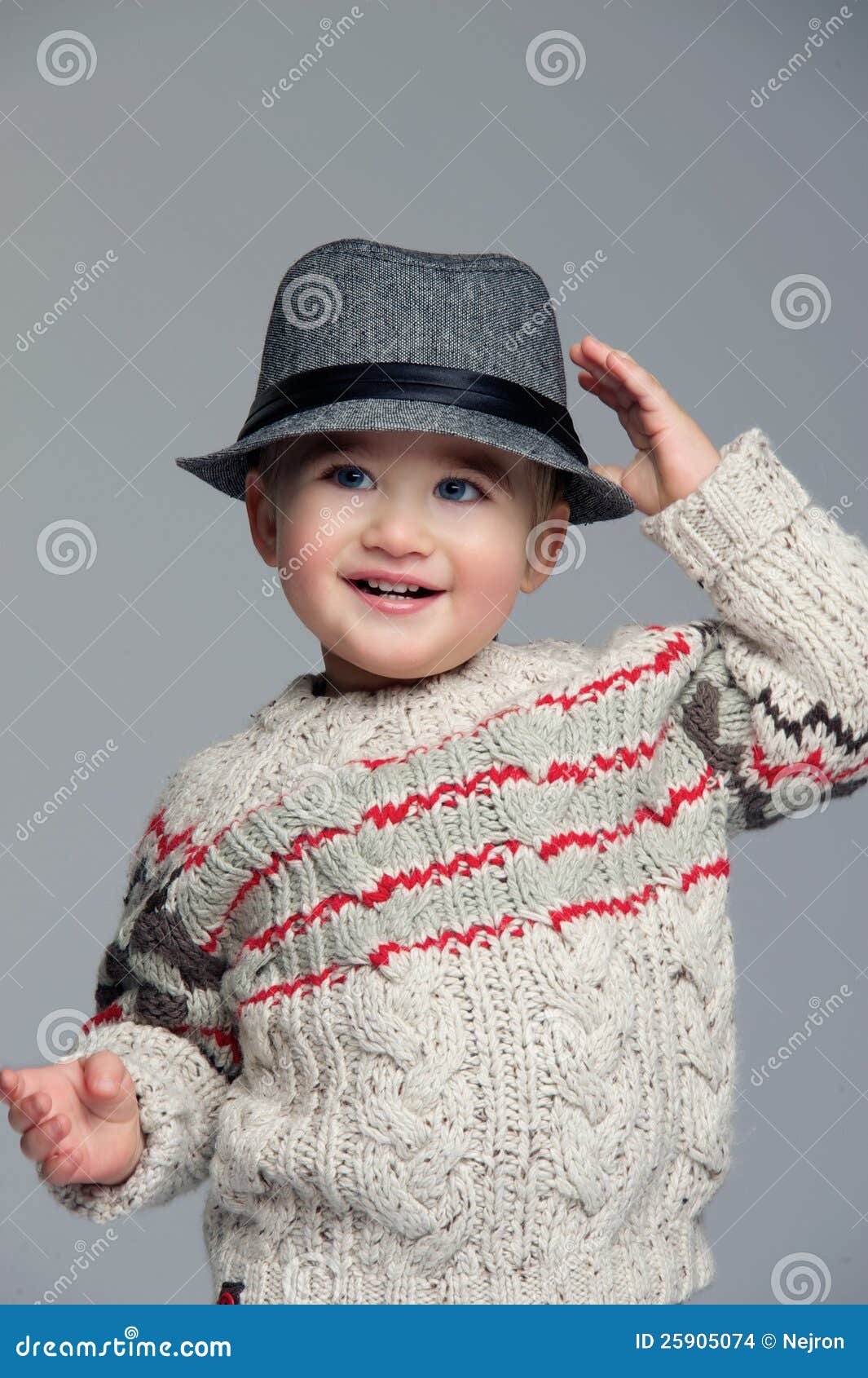 Smiling boy in hat stock photo. Image of funny, face - 25905074