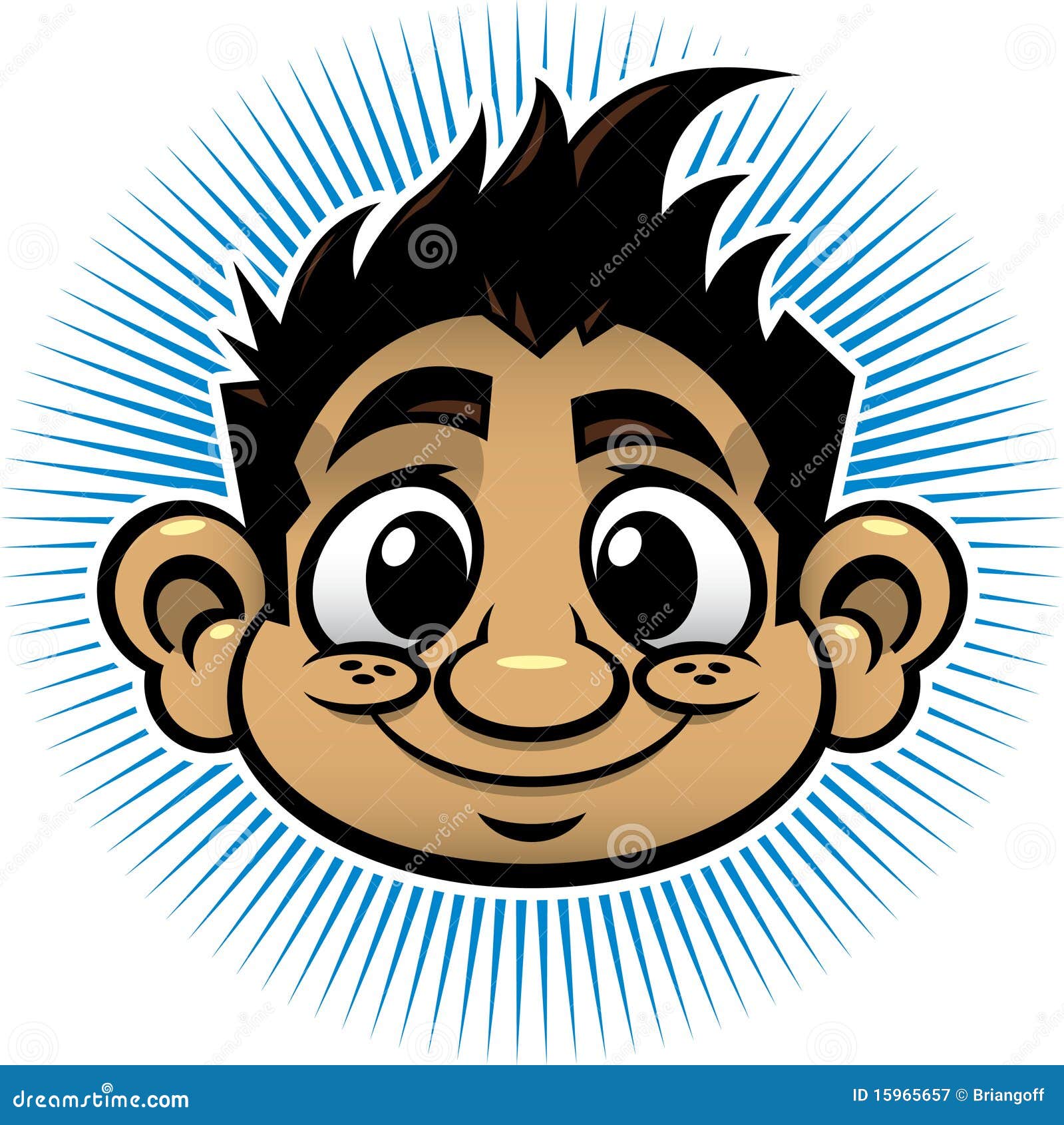 Smiling Boy Head stock illustration. Illustration of vector - 15965657