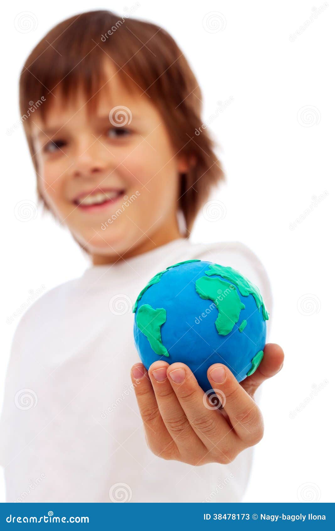 Smiling Boy Holding Modelling Clay Earth Stock Image - Image of ...