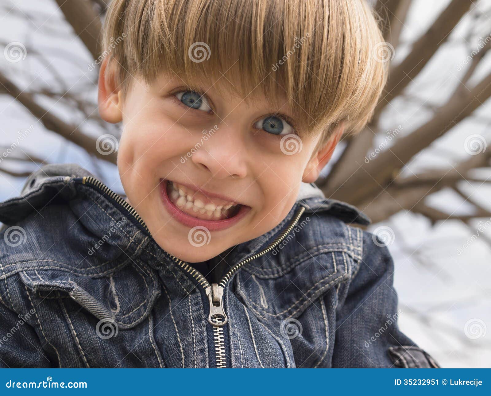 Smiling Boy, Outdoor Portrait Stock Image - Image of joyful, close ...