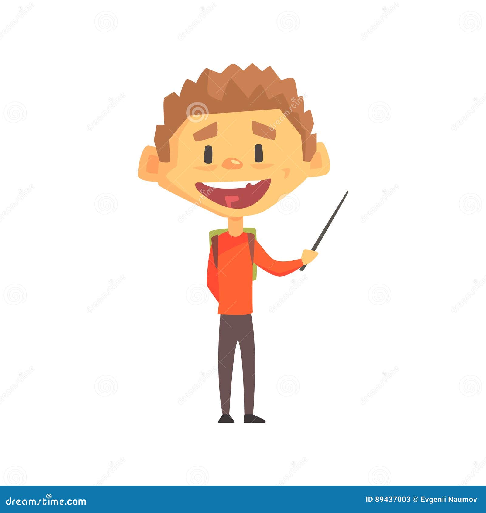 Smiling Boy with Pointer, Primary School Kid, Elementary Class Member ...