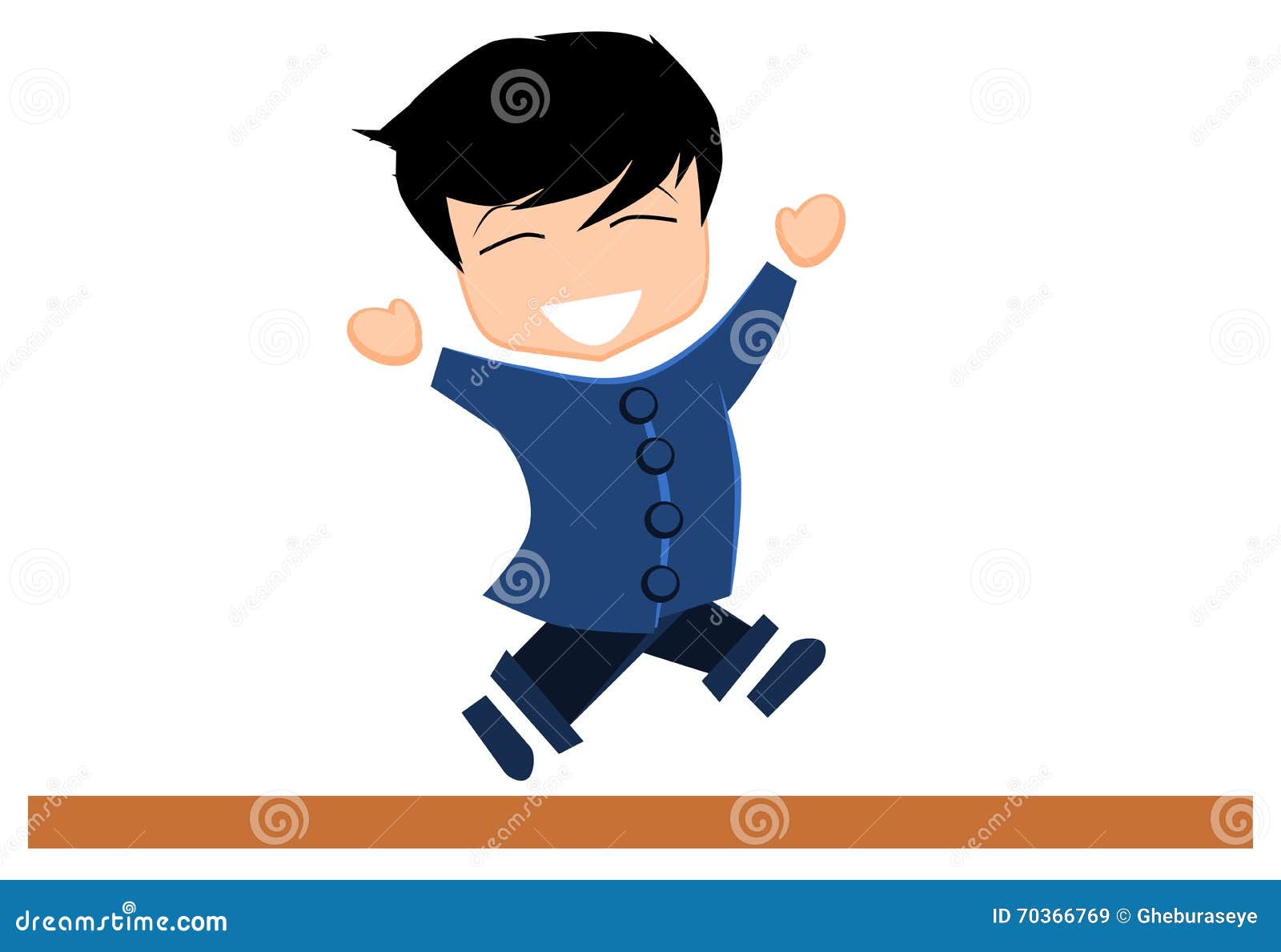Smiling Boy Running Happily Isolated Stock Vector - Illustration of ...