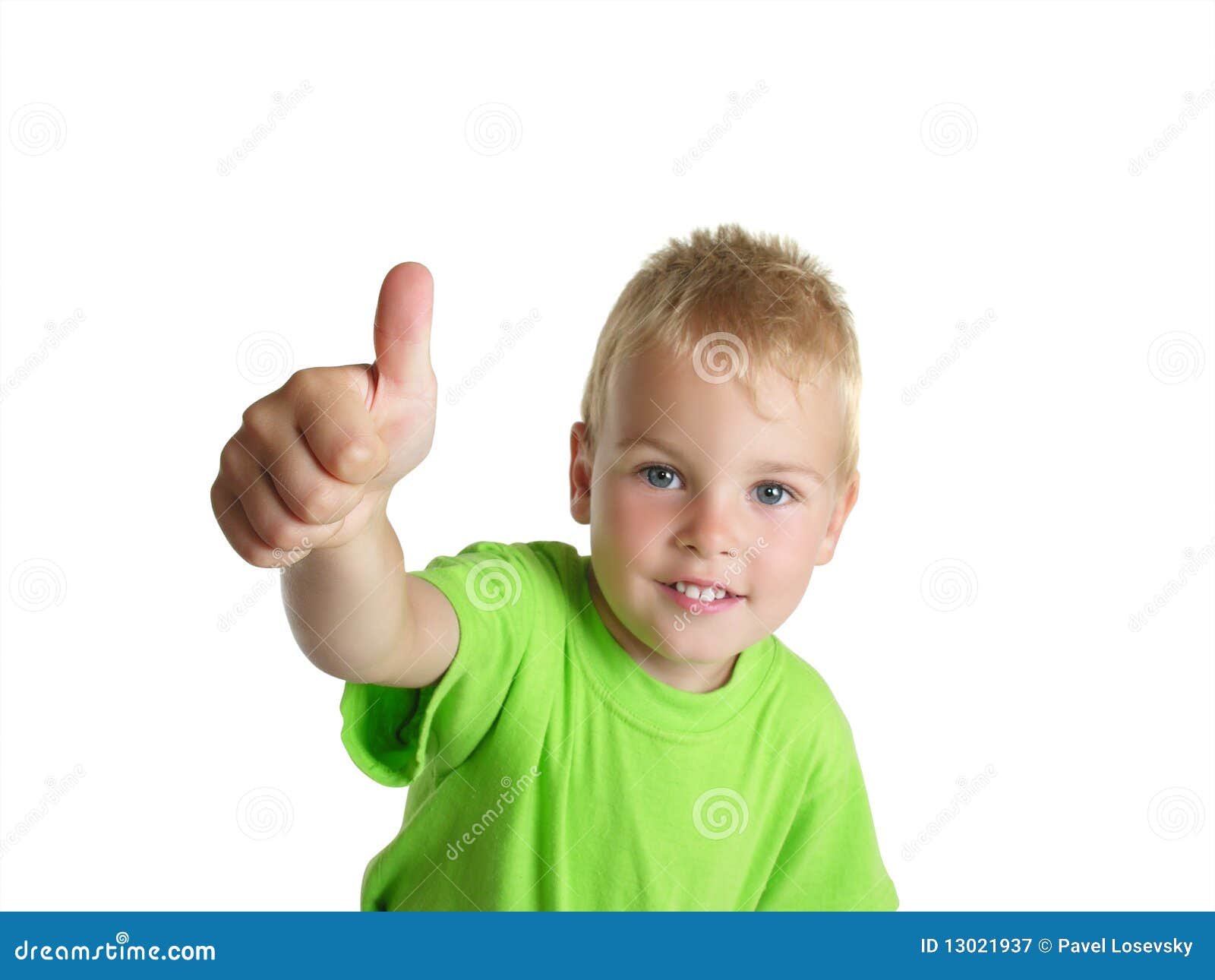 Smiling Boy Shows Ok Gesture Isolated on White Stock Image - Image of ...