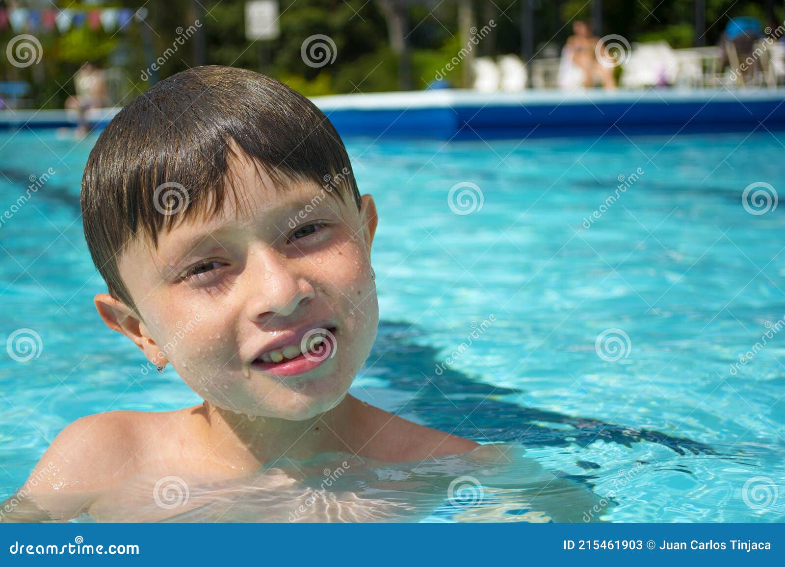 Smiling Boy in a Swimming Pool Stock Image - Image of smiling, smile ...