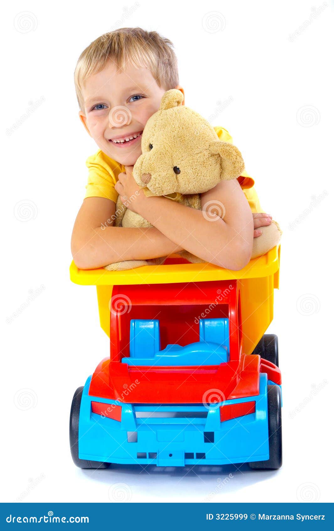 Smiling boy with toys stock image. Image of stuffed, skinned - 3225999