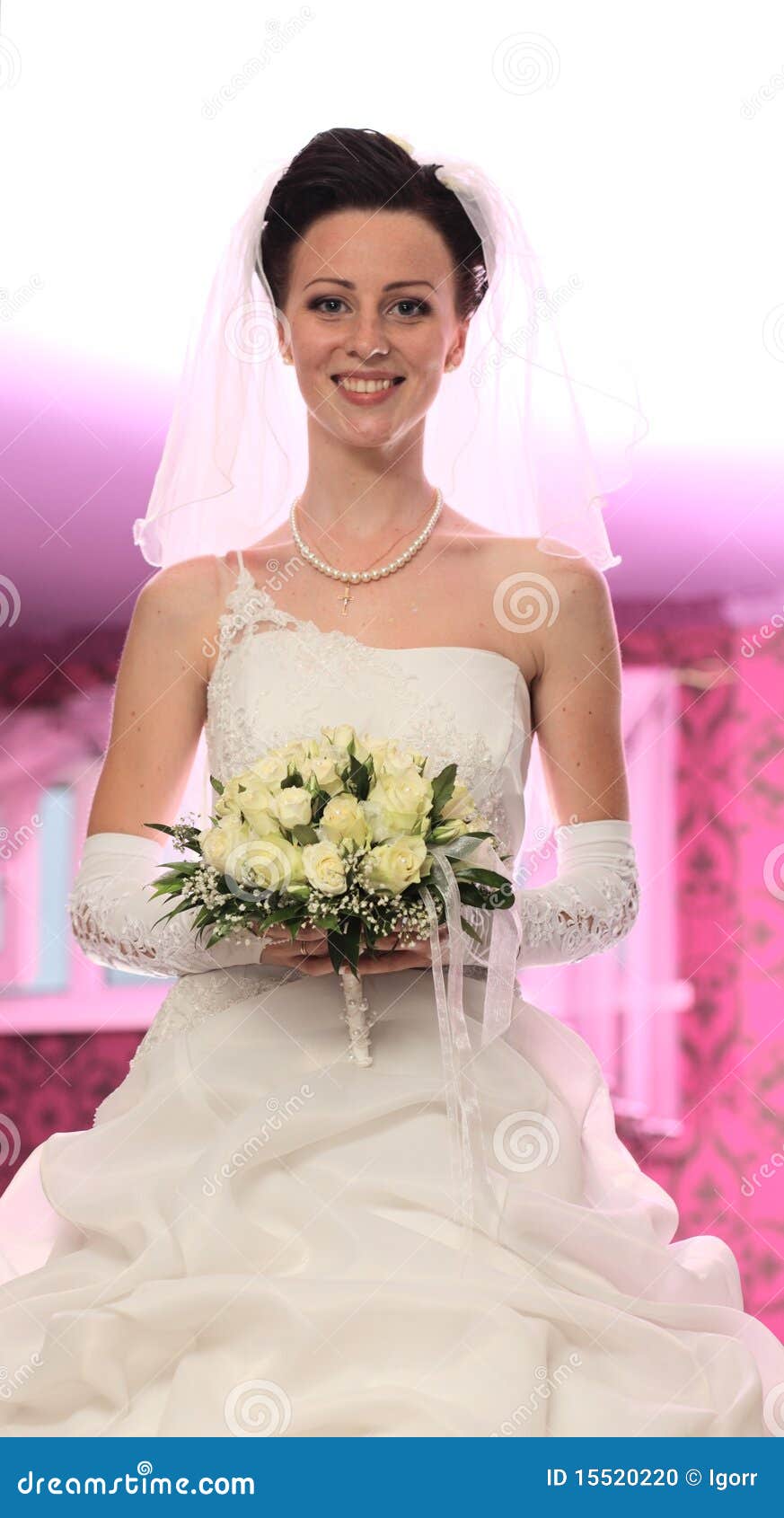 Smiling bride stock photo. Image of flower, bride, smiling - 15520220