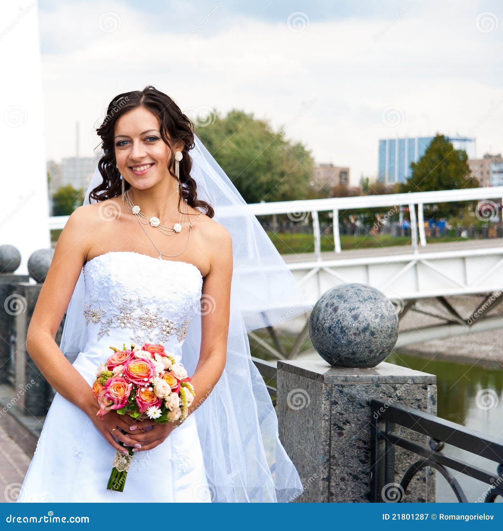 Smiling bride stock image. Image of gown, married, adult - 21801287