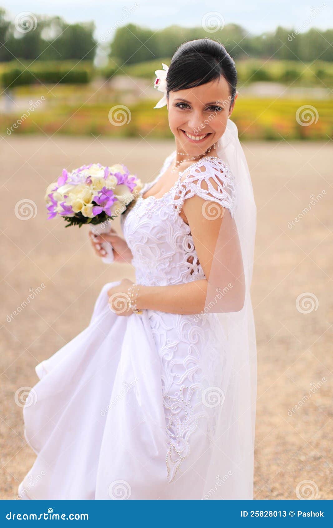 Smiling bride stock image. Image of cheerful, park, bride - 25828013