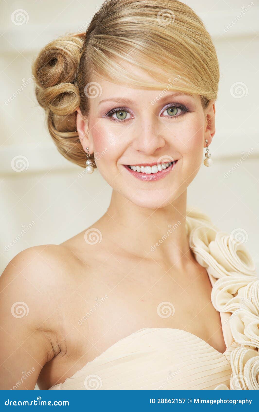 Smiling Bride stock image. Image of girl, elegant, gown - 28862157