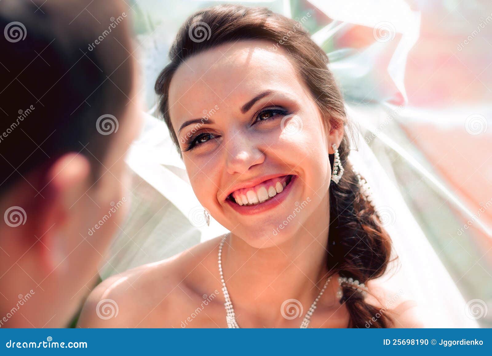 Smiling bride groom stock photo. Image of gown, dress - 25698190