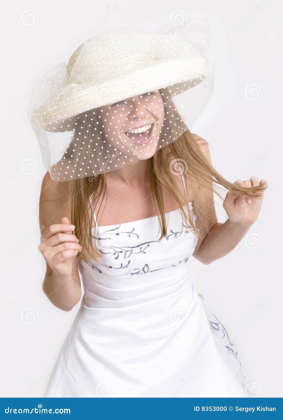 Smiling bride. Studio shot stock photo. Image of style - 8353000