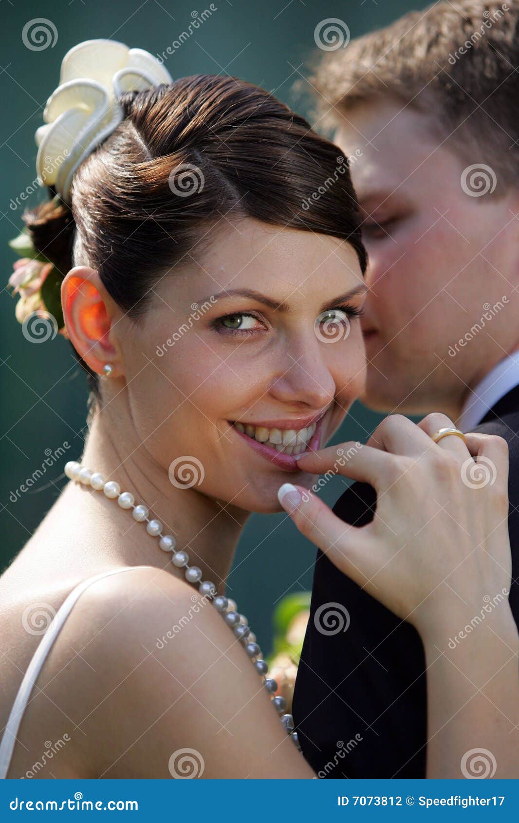 Smiling Bride on Wedding Day Stock Photo - Image of outdoor, love: 7073812