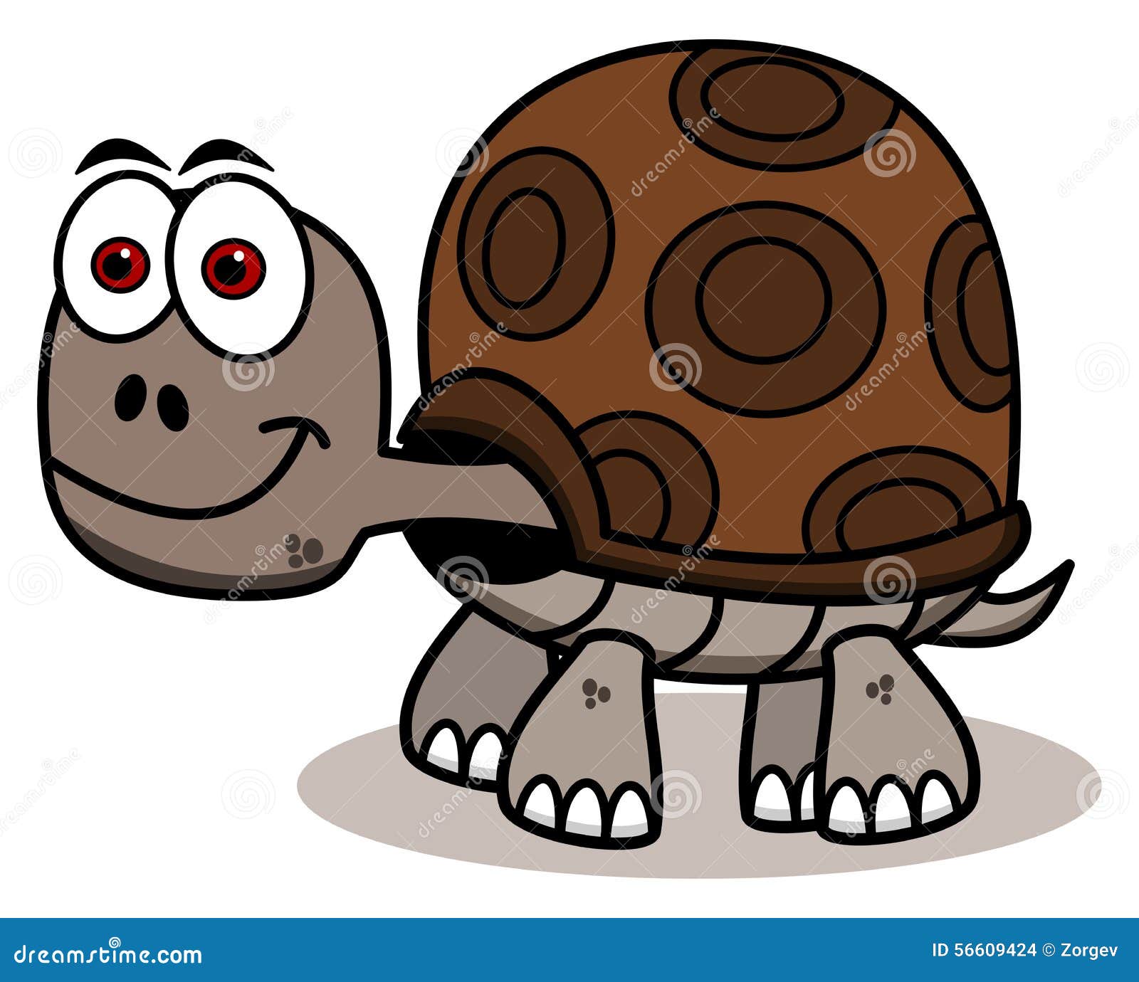 Smiling brown turtle stock vector. Illustration of brown - 56609424