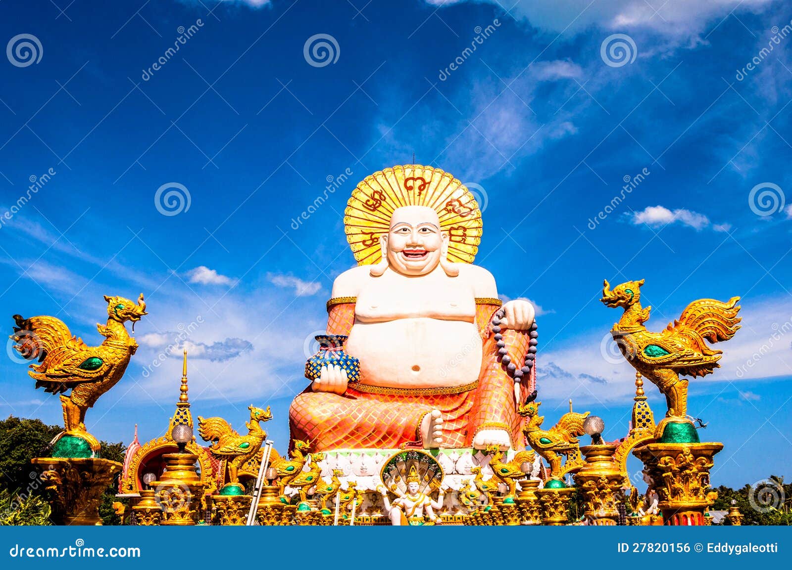 Smiling Buddha Statue in Koh Samui, Thailand Stock Photo - Image of ...